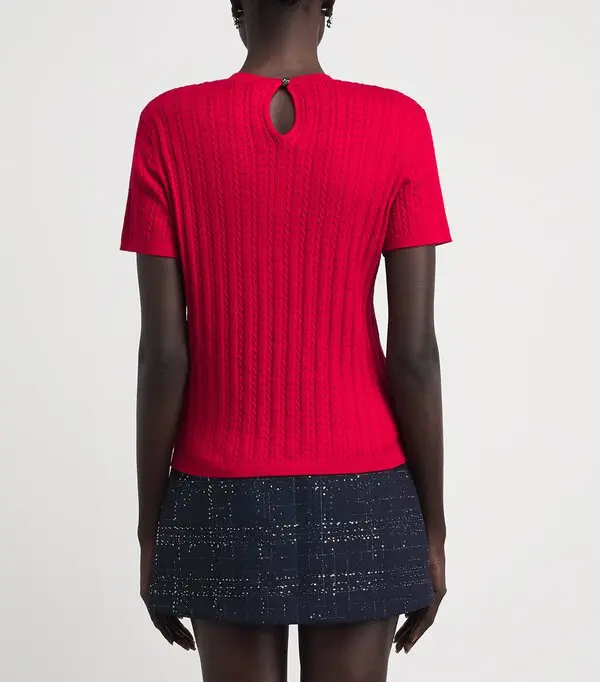 Maje Cotton-blend Cable Knit Sweater