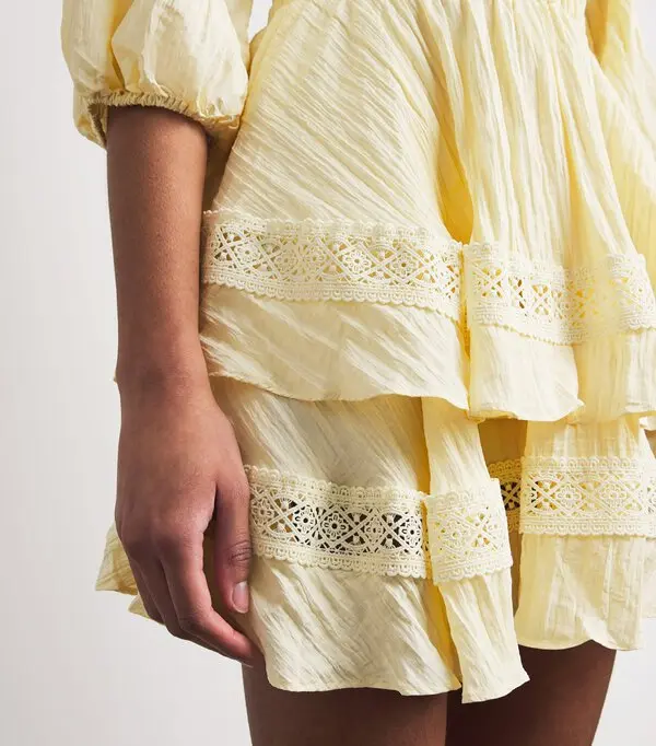 Maje Lace Trim Mini Dress