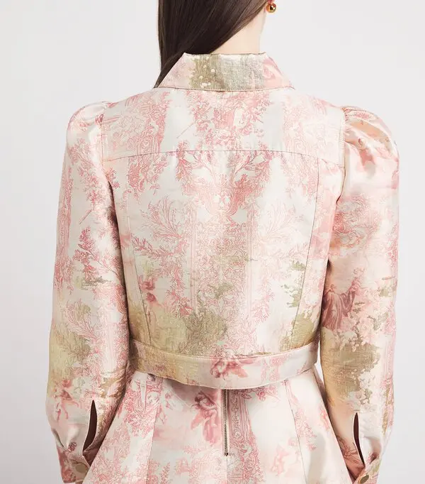 Alice + Olivia Jacquard Lana Cropped Jacket