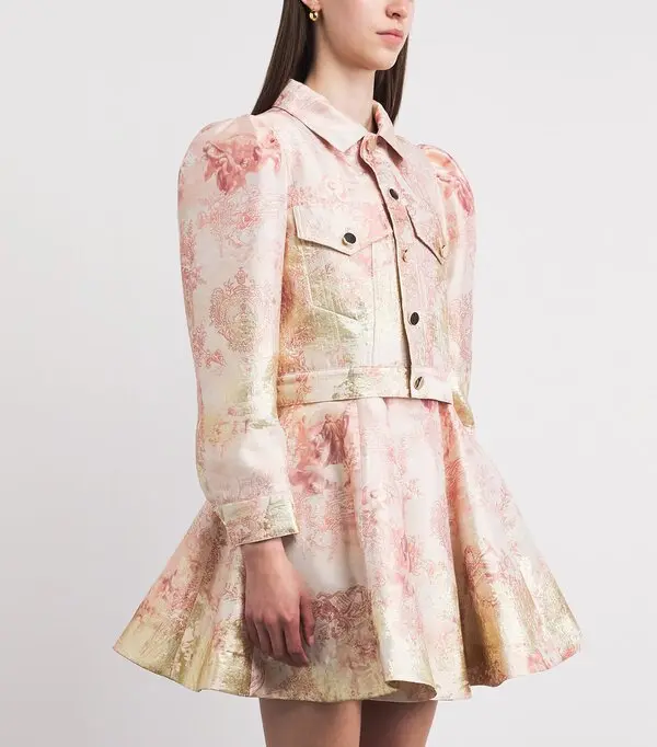 Alice + Olivia Jacquard Lana Cropped Jacket