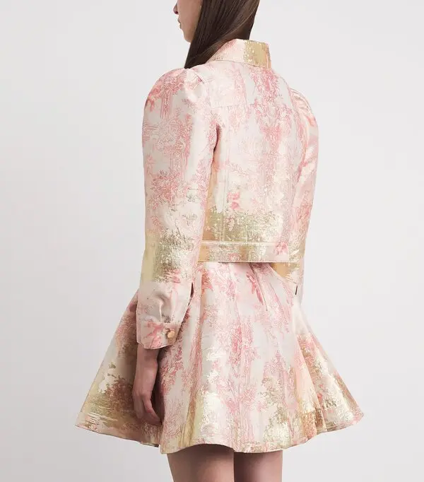 Alice + Olivia Jacquard Lana Cropped Jacket