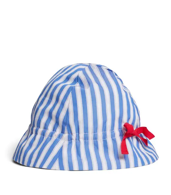 Bonpoint Stripe Cotton Bucket Hat - Navy