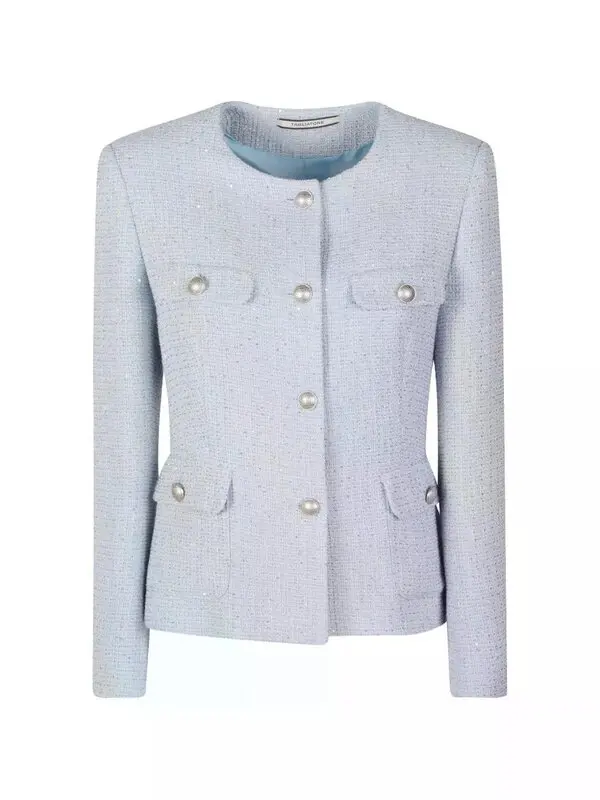Tagliatore Silver-tone Button Jacket - Blue