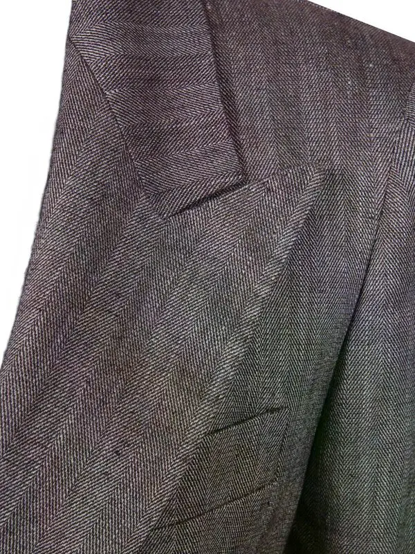 Tagliatore Long-sleeve Herringbone Jacket - Brown