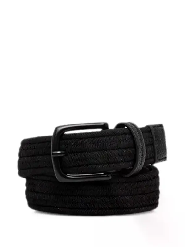 Armani Exchange Woven Texture Belt - Black
