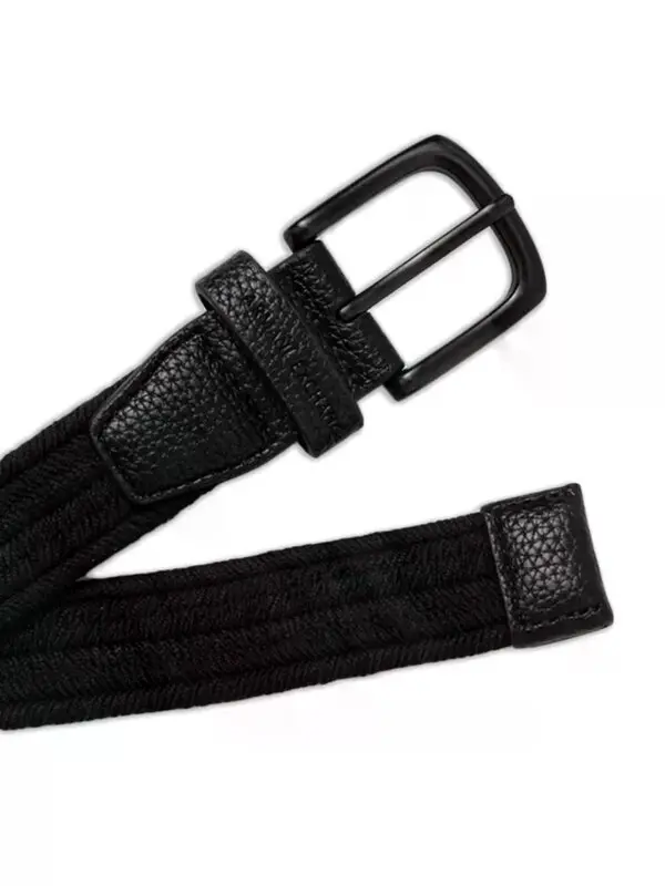 Armani Exchange Woven Texture Belt - Black