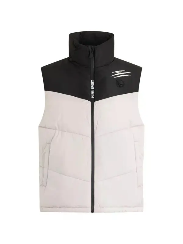 PLEIN SPORT Zip-up Gilet - Neutrals