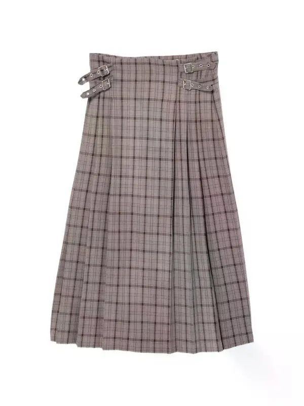 THE RAGGED PRIEST Artifact Check-pattern Midi Skirt - Grey