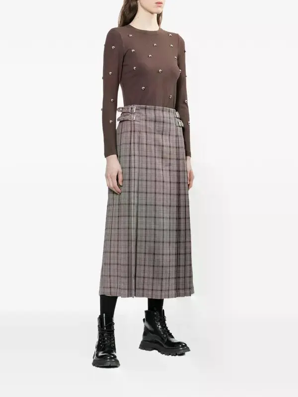 THE RAGGED PRIEST Artifact Check-pattern Midi Skirt
