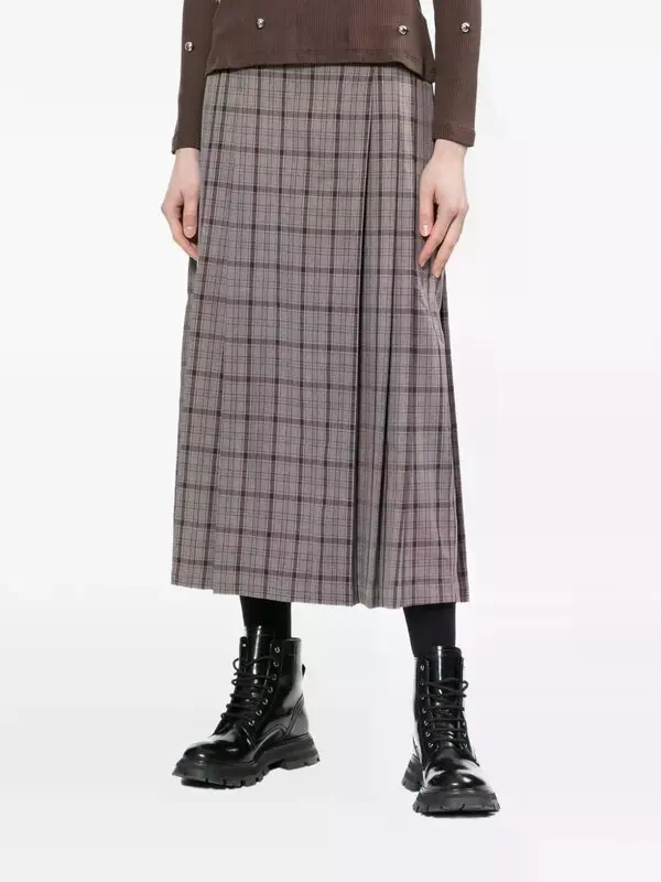THE RAGGED PRIEST Artifact Check-pattern Midi Skirt