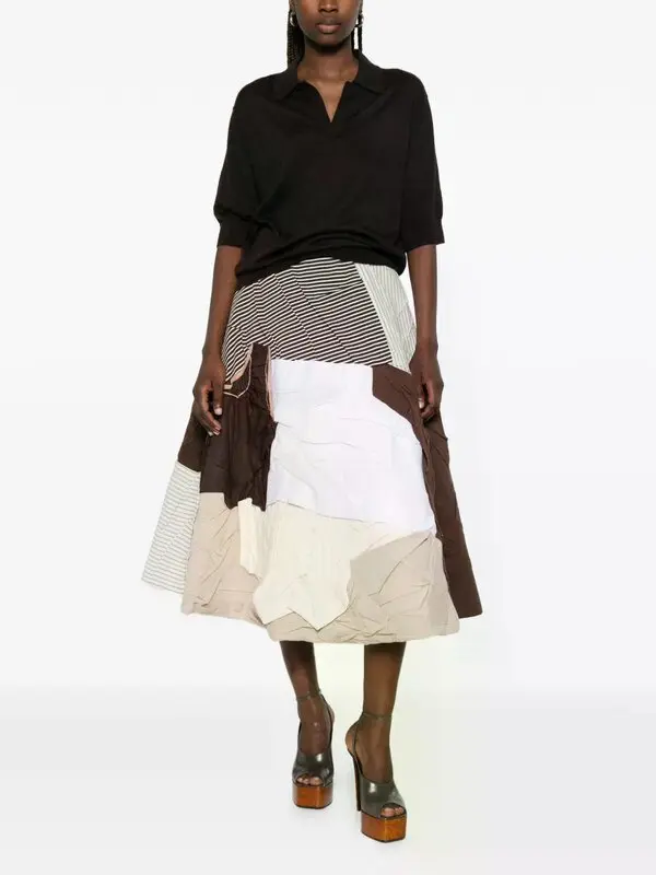 Moschino Patchwork Midi Skirt - Neutrals