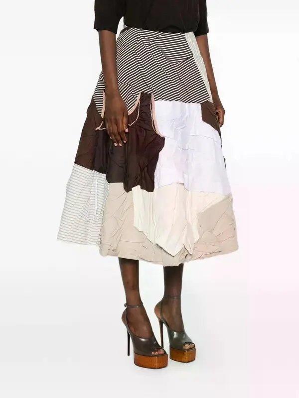 Moschino Patchwork Midi Skirt - Neutrals