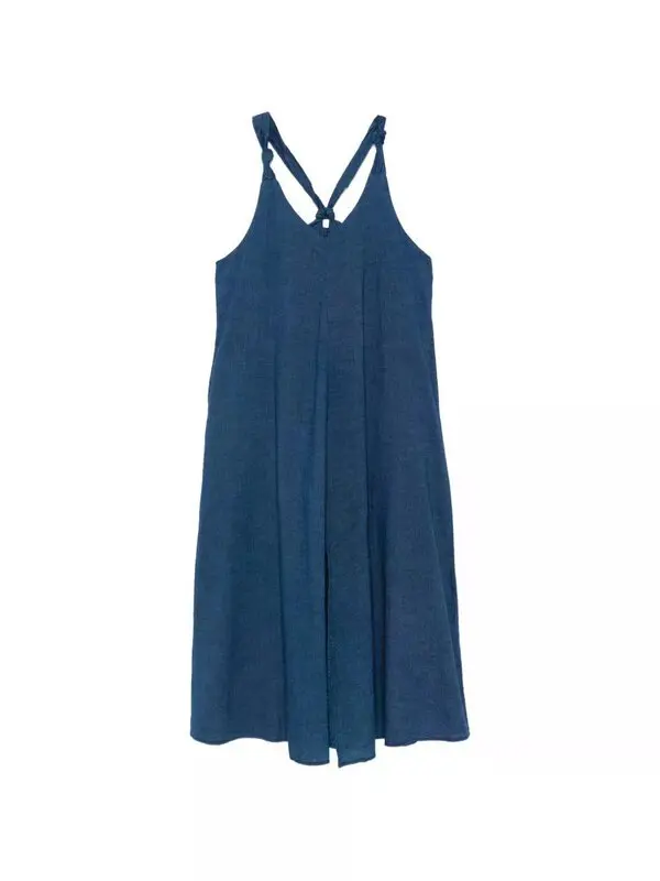 Dkny Knotted-strap Midi Dress - Blue