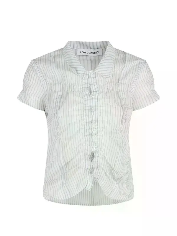 LOW CLASSIC Striped Short-sleeve Shirt - White