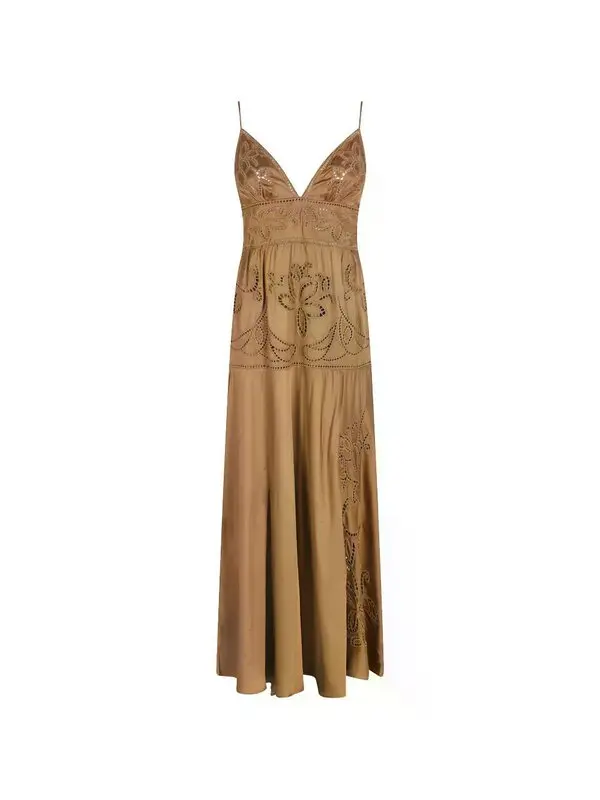 ERMANNO FIRENZE Floral-cutout Maxi Dress - Neutrals