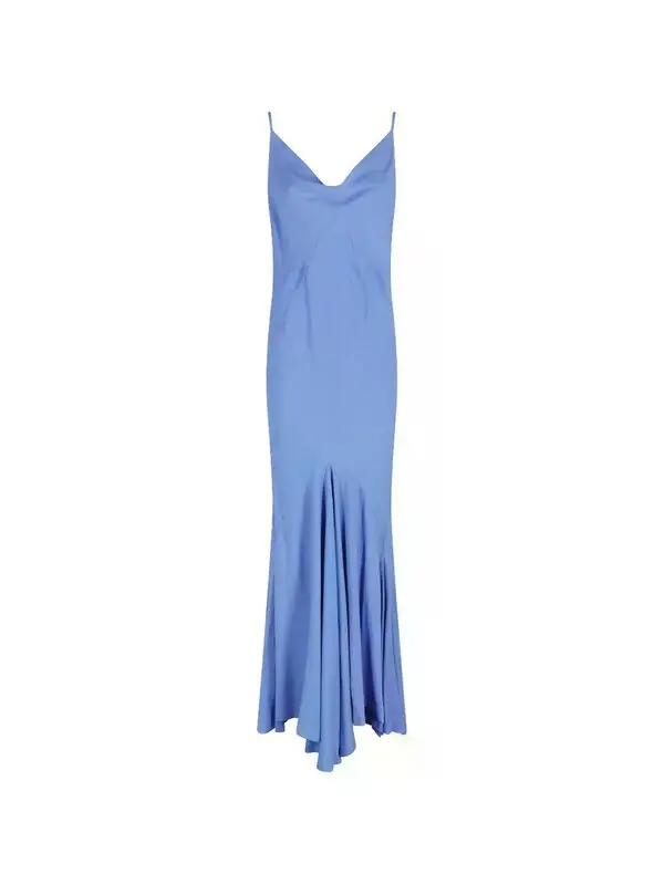 Erika Cavallini Ether Ruffled Maxi Dress - Blue