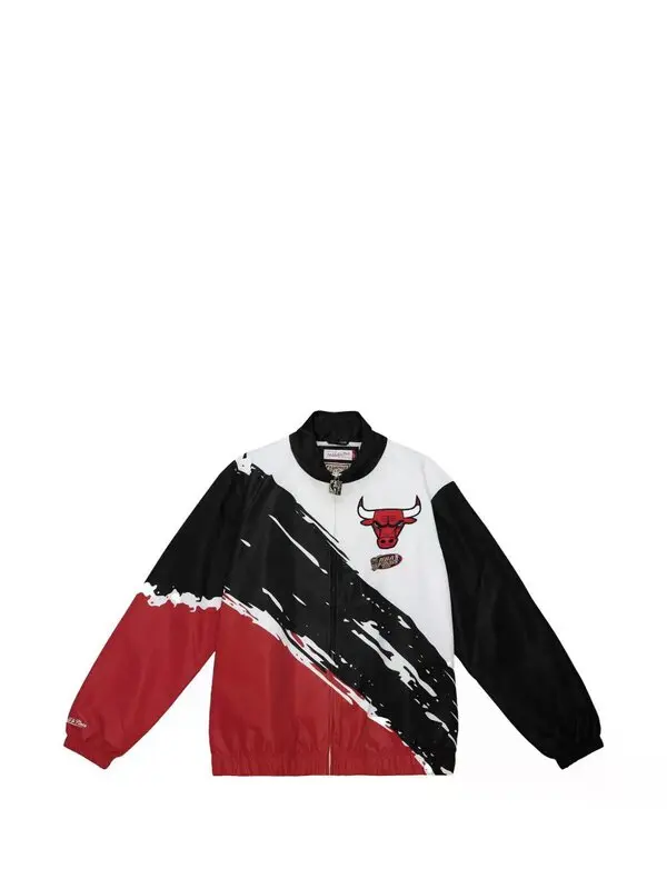 Mitchell & Ness Nba Chicago Bulls Paintbrush Windbreaker Jacket - White