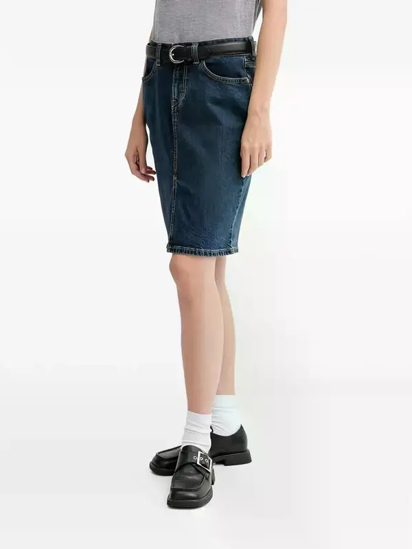 LEVI'S Denim Midi Skirt With Front Slit - Blue