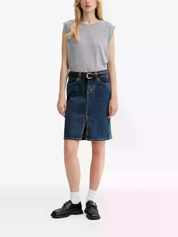 LEVI'S Denim Midi Skirt With Front Slit