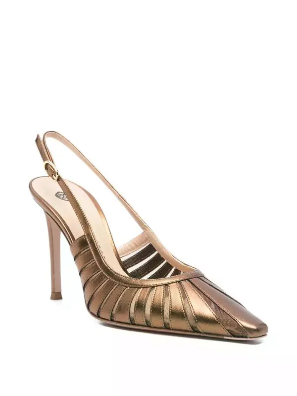 Roberto Festa Leather Slingback Pumps - Brown