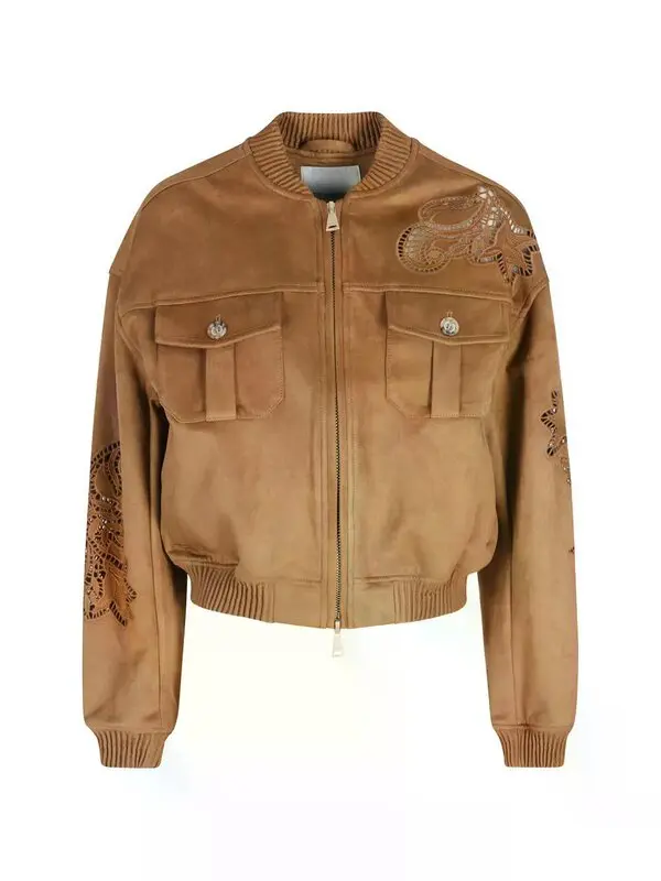 ERMANNO FIRENZE Cutout-detail Bomber Jacket - Brown