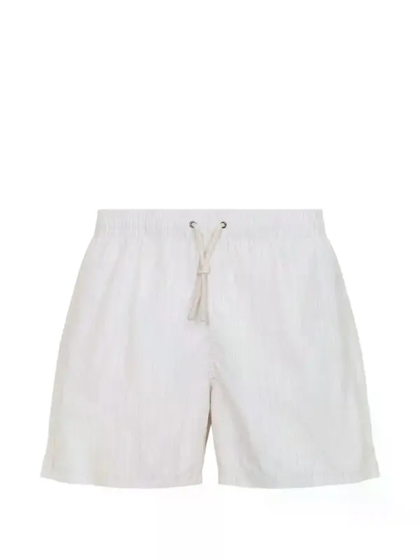 Canali Patterned Swim Shorts - Neutrals