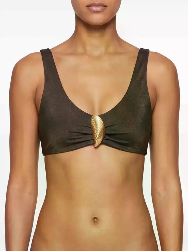 Simkhai Leaf Detail Bikini - Brown