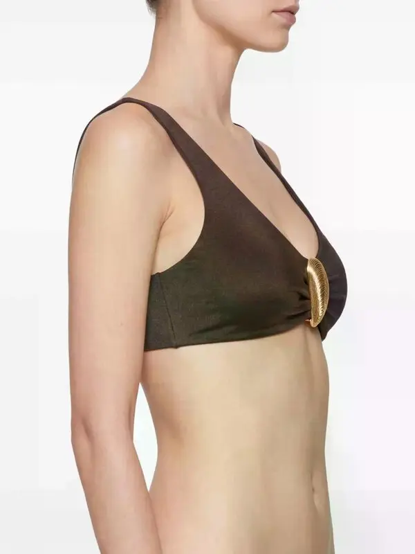 Simkhai Leaf Detail Bikini - Brown