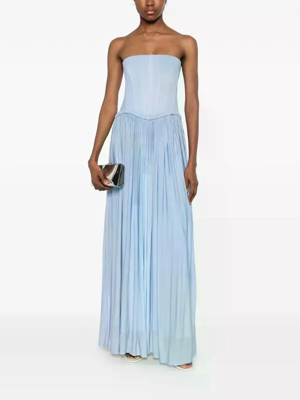 Simkhai Adalys Pleated Maxi Dress - Blue