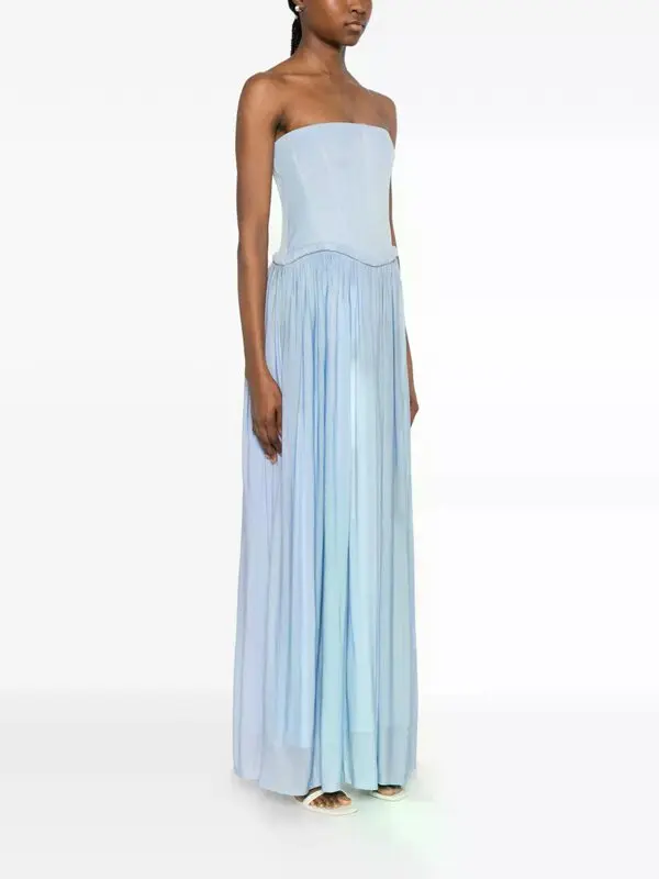 Simkhai Adalys Pleated Maxi Dress - Blue