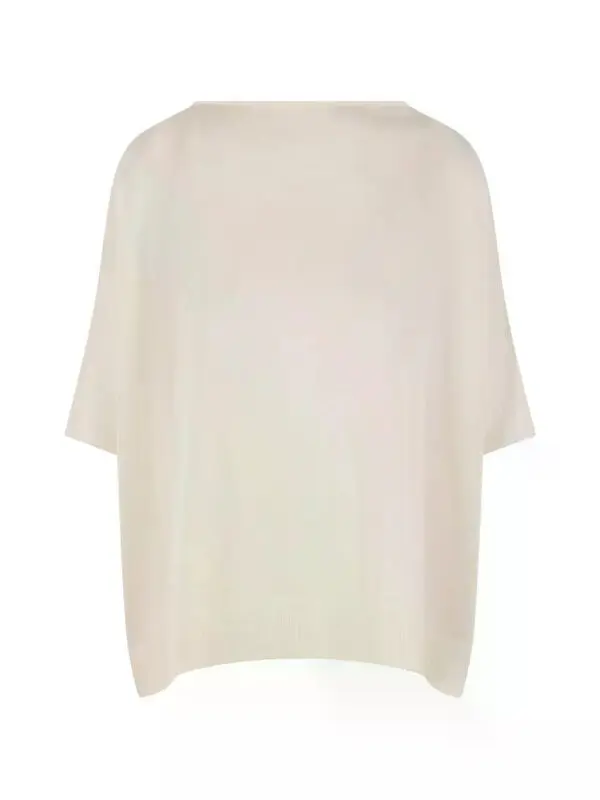 Dusan Short-sleeve Cashmere Sweater - White