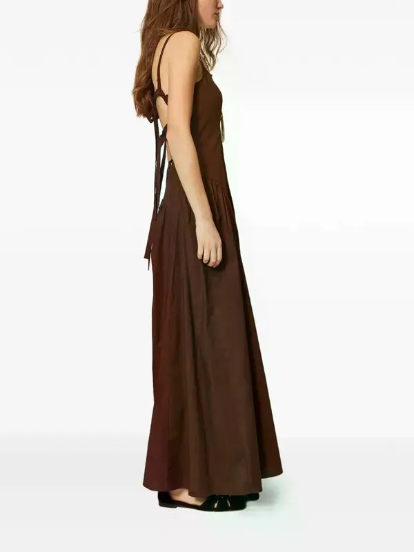 TWINSET Gathered Poplin Maxi Dress