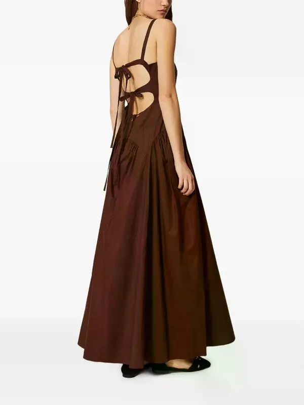 TWINSET Gathered Poplin Maxi Dress