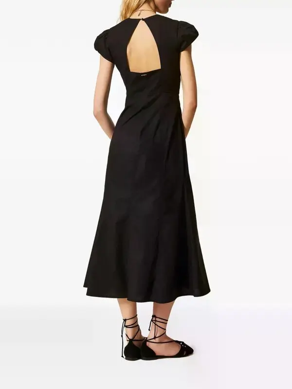 TWINSET V-neck Open-back Long Dress - Black