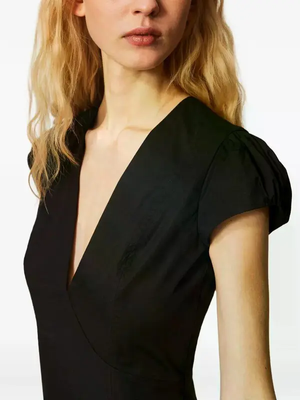 TWINSET V-neck Open-back Long Dress - Black