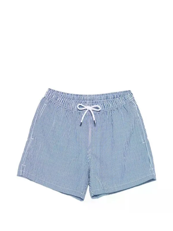Fedeli Striped Swim Shorts - Blue