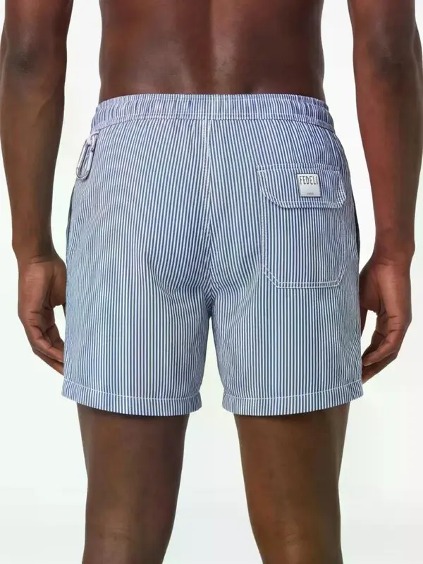 Fedeli Striped Swim Shorts - Blue