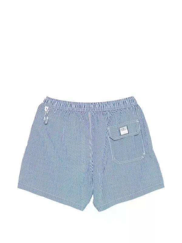 Fedeli Striped Swim Shorts - Blue