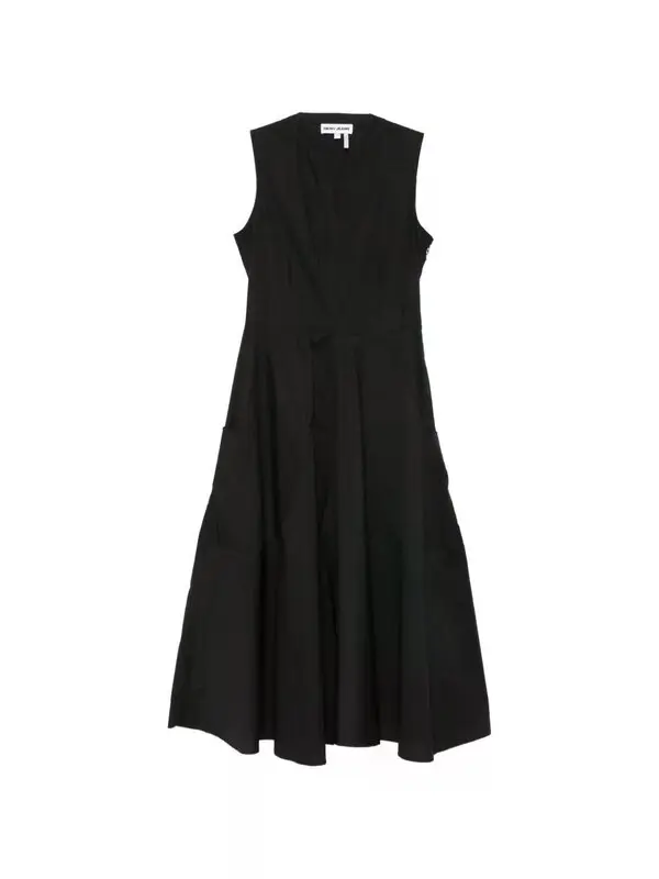 Dkny V-neck Midi Dress - Black