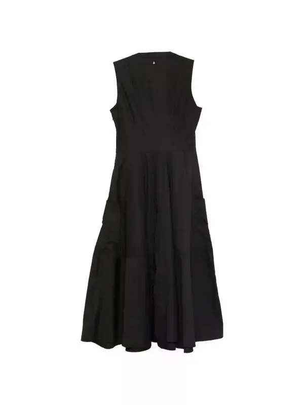 Dkny V-neck Midi Dress - Black