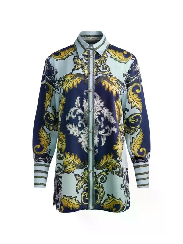 Alice + Olivia Lane Baroque-print Shirt - Blue