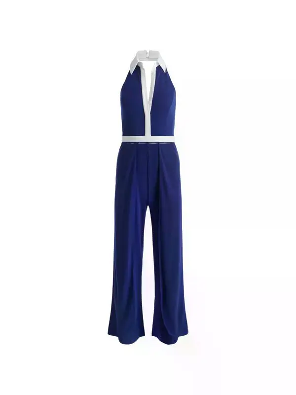 Alice + Olivia Alara Halterneck Jumpsuit - Blue