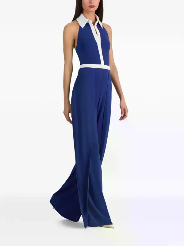 Alice + Olivia Alara Halterneck Jumpsuit - Blue