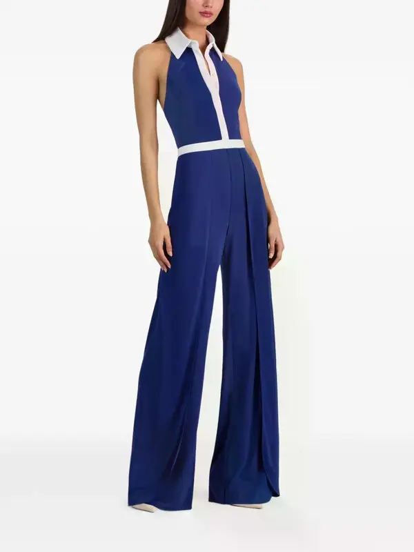 Alice + Olivia Alara Halterneck Jumpsuit - Blue