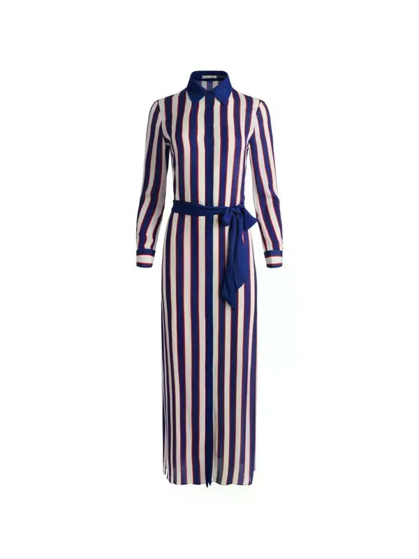 Alice + Olivia Chassidy Striped Shirt Dress - Blue