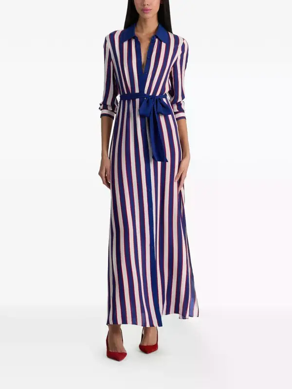 Alice + Olivia Chassidy Striped Shirt Dress - Blue | Editorialist