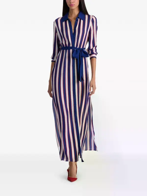 Alice + Olivia Chassidy Striped Shirt Dress - Blue