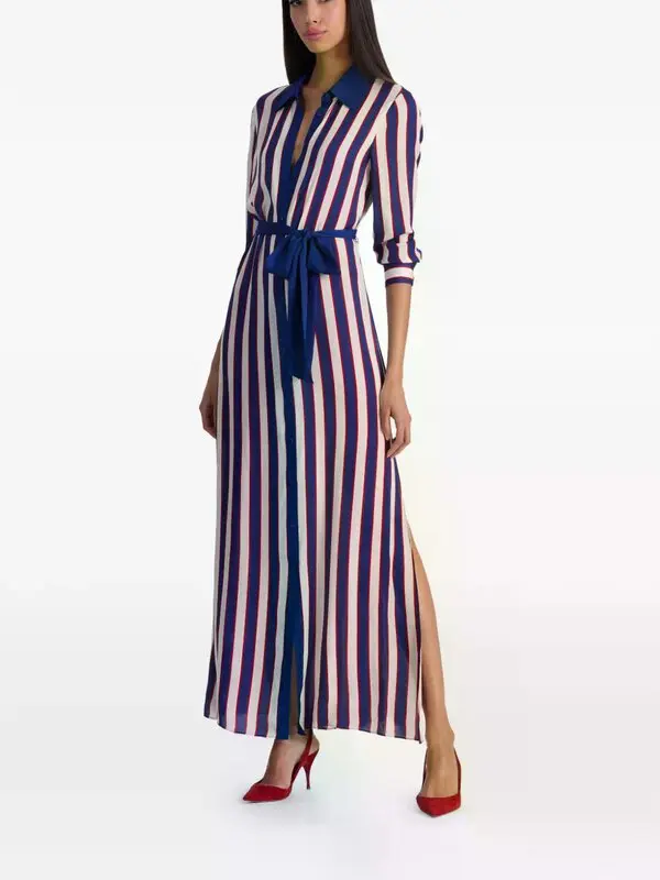 Alice + Olivia Chassidy Striped Shirt Dress - Blue