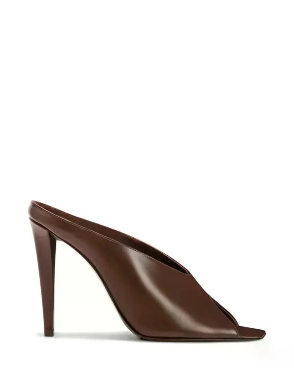GIUSEPPE ZANOTTI Square-toe Leather Sandals - Brown