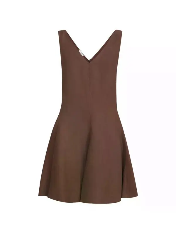 Brunello Cucinelli Viscose And Linen Fluid Twill Mini Dress - Brown